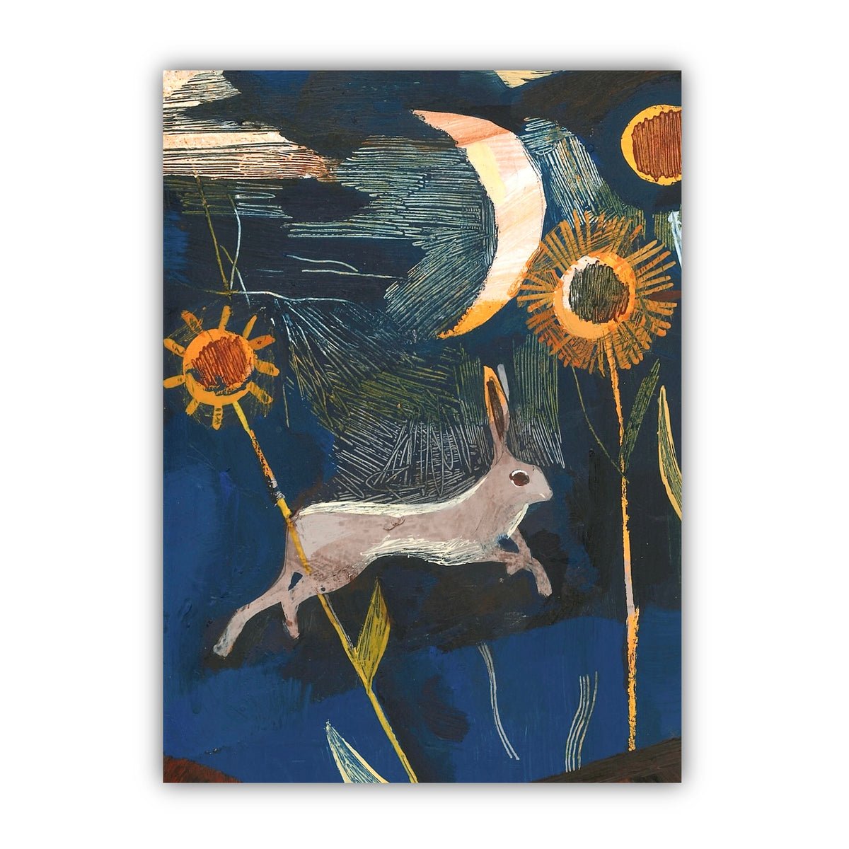 'Hare and the Moon' Art Print by John Harmer - A3 – Winter's Moon Limited