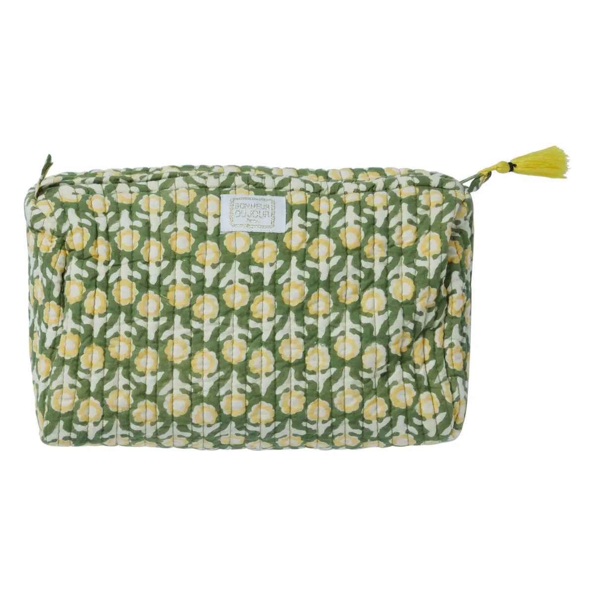 Isha Quilted Cotton Toiletry Bag - Green – Winter's Moon Limited