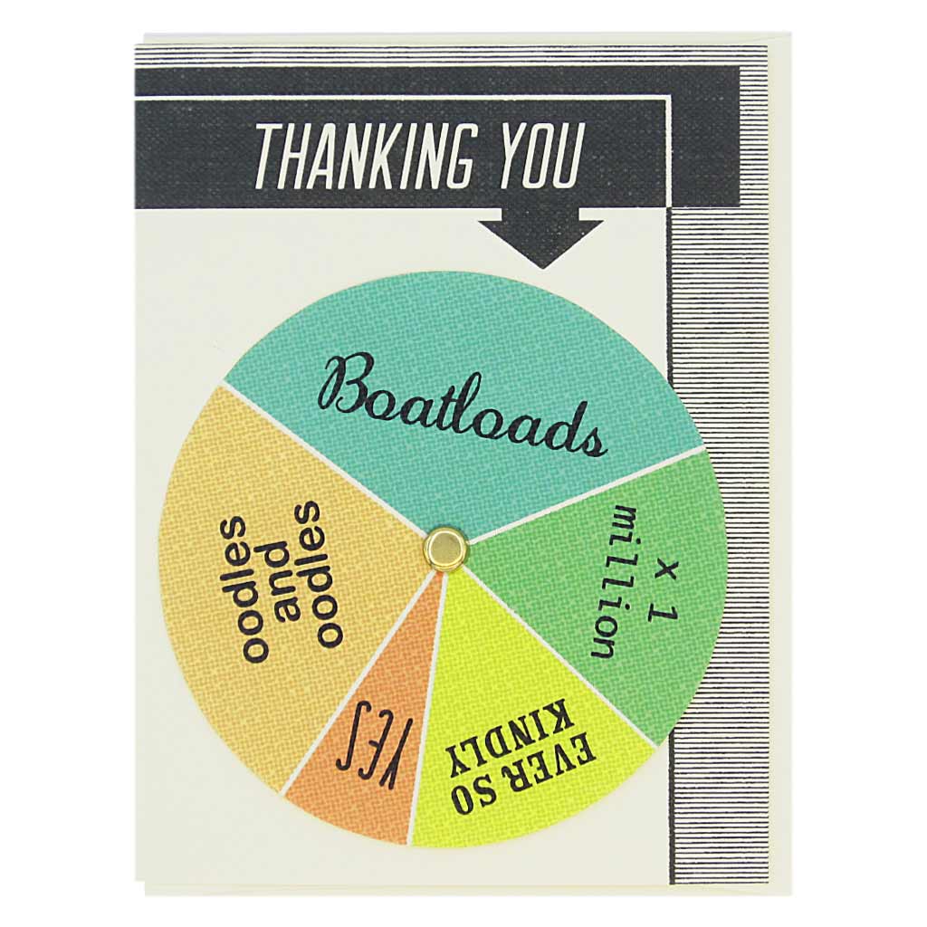 'Thanking You' Spinning Wheel Greetings Card – Winter's Moon Ltd.