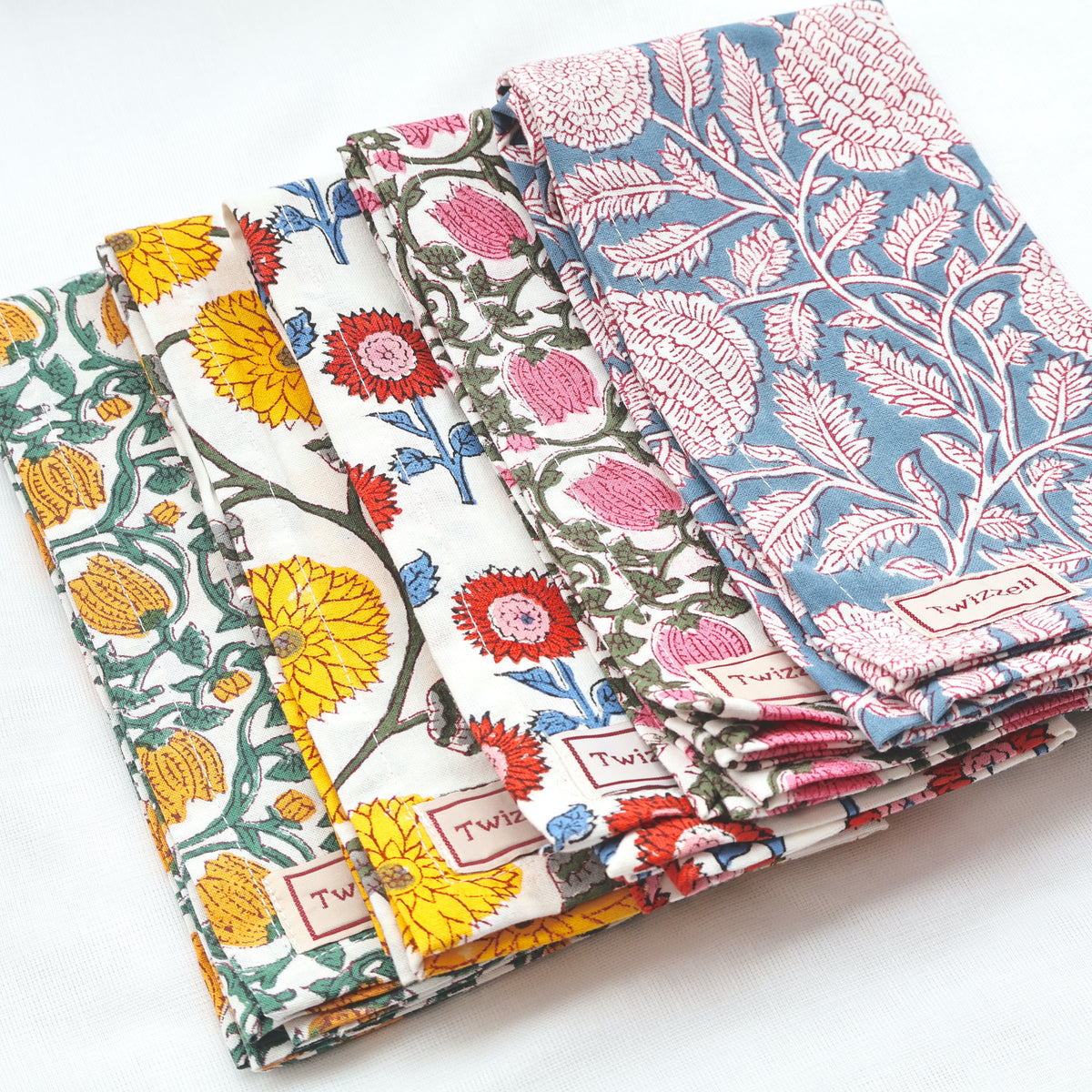 Handmade Block Print Cotton Napkins - Set of 4 – Winter's Moon