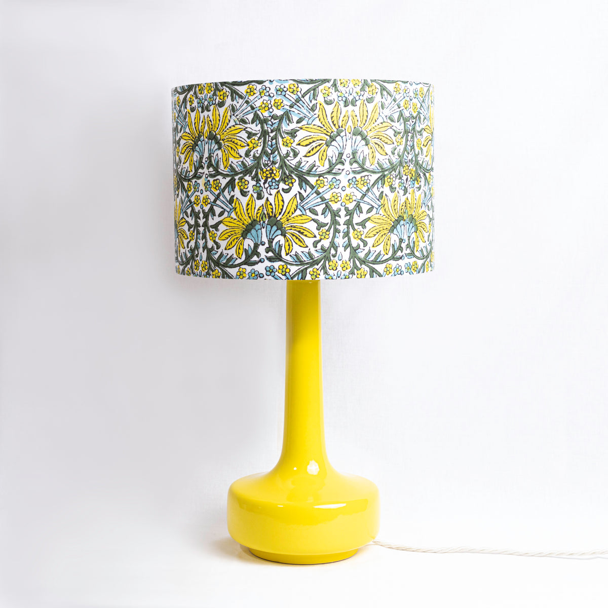 Yellow Table Lamp & 'Jasmine' Shade | Winter's Moon – Winter's Moon Limited