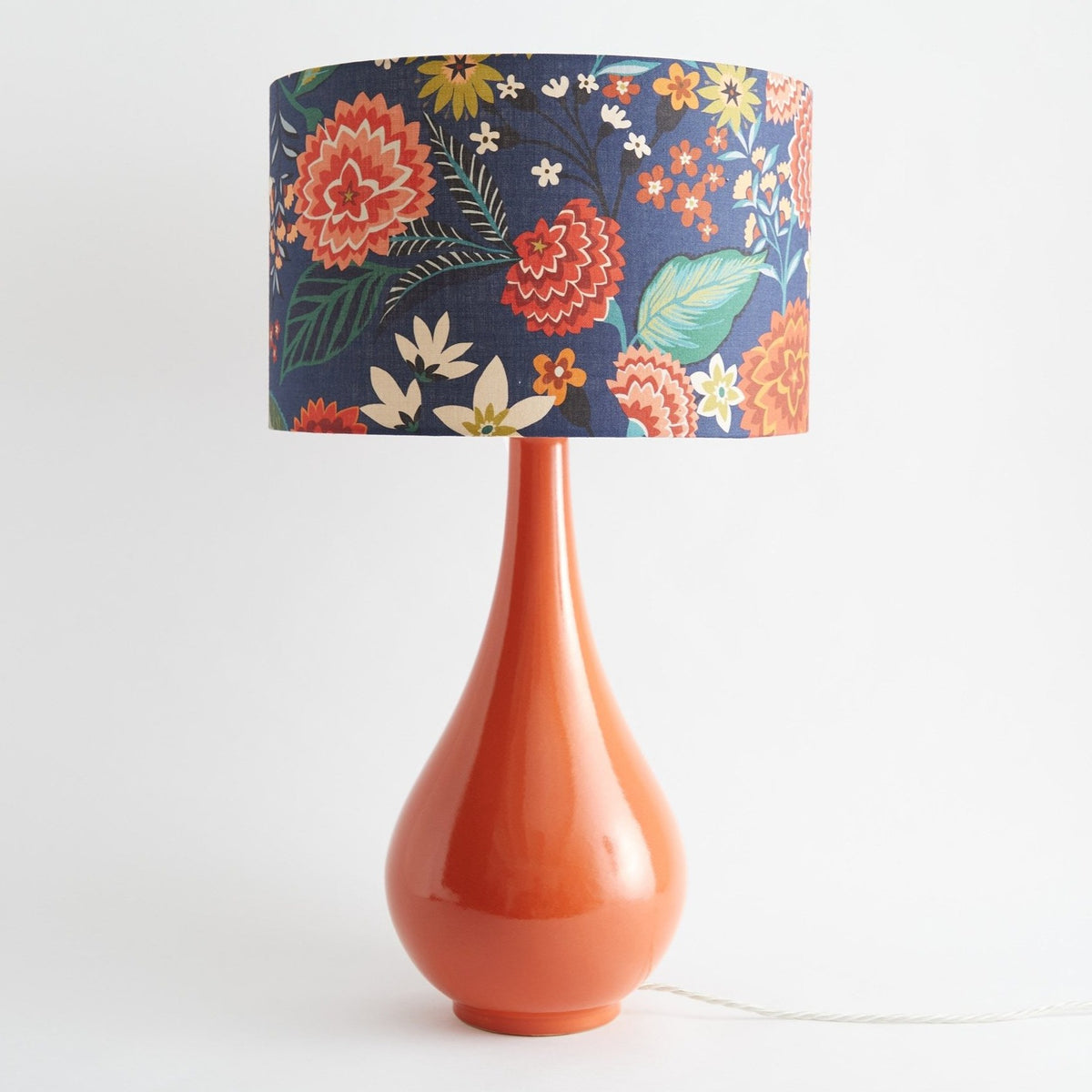 Large Orange Lamp Base & 'Carnation' Shade | Winter's Moon – Winter's ...