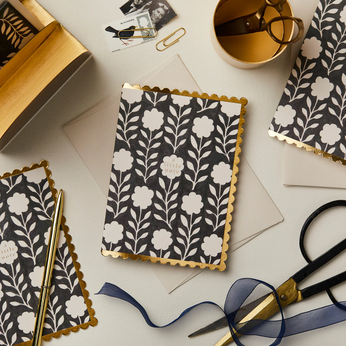 Ink Flora 'A Little Note' Greetings Card – Winter's Moon